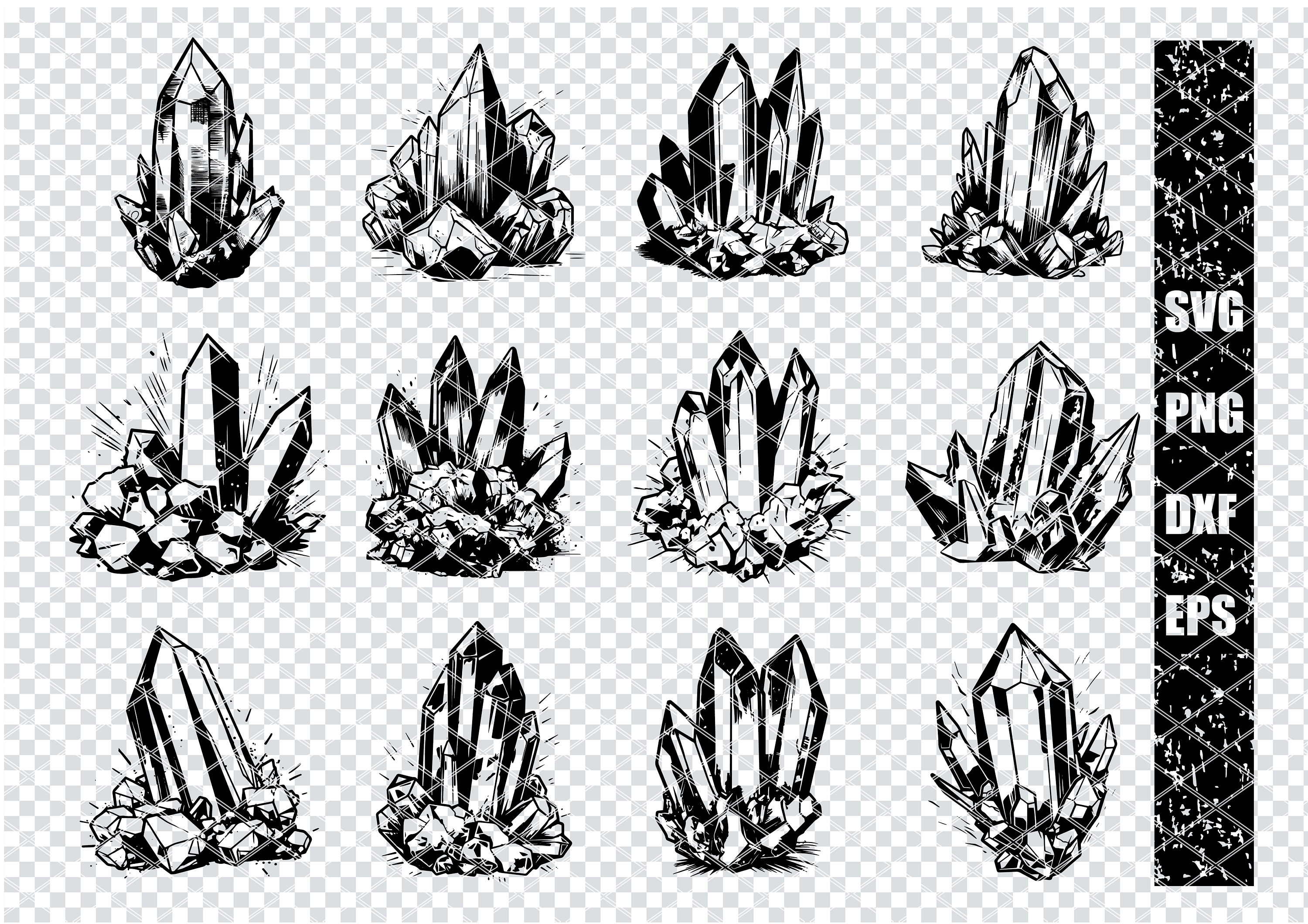 CRYSTAL MINERAL ROCK Svg, Crystal Quartz Svg Files for Cricut, Silica ...