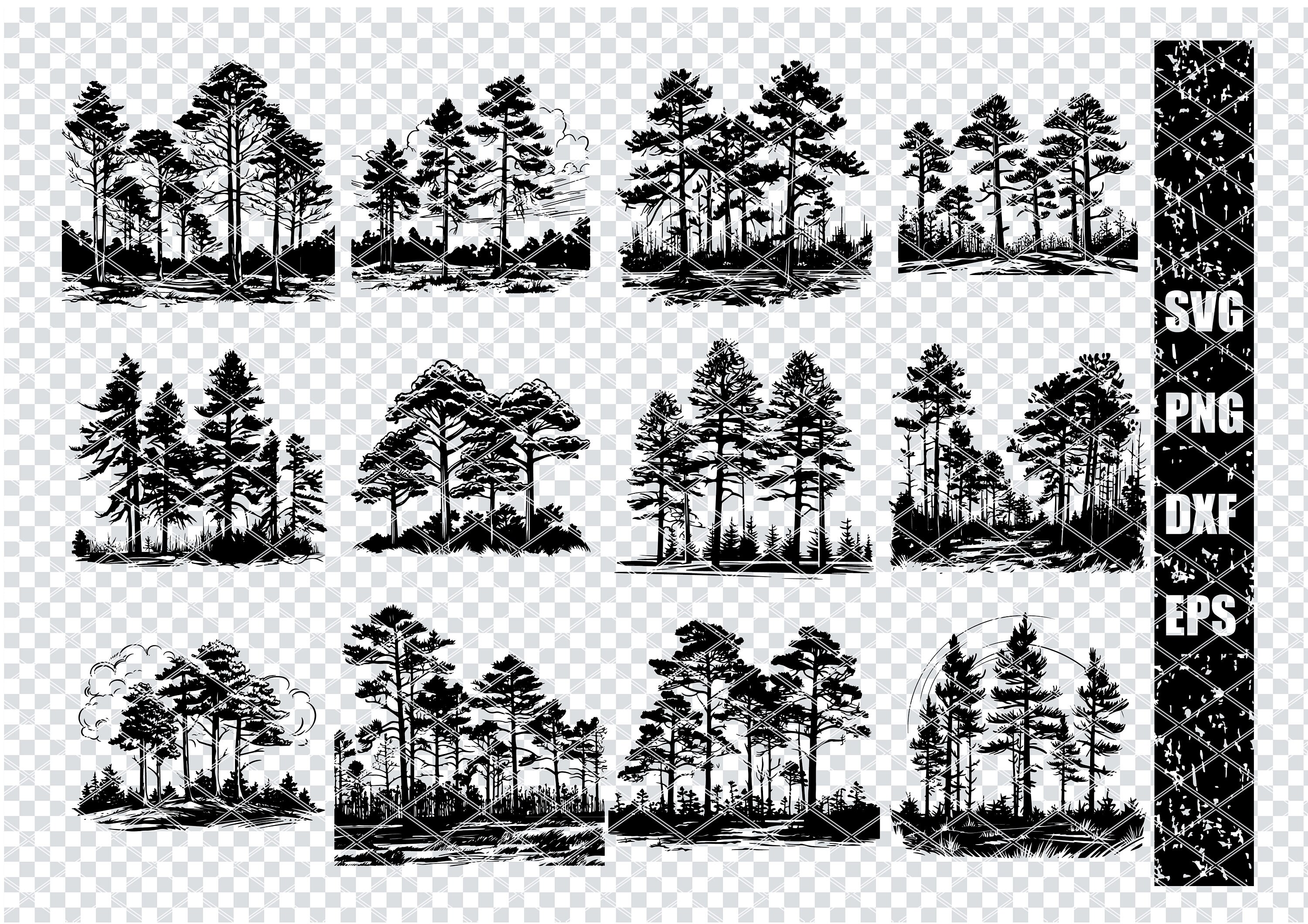 LOBLOLLY PINE TREE Svg, Longleaf Pine Tree Svg Files for Cricut, Loblolly Pine Clipart, Laser ...