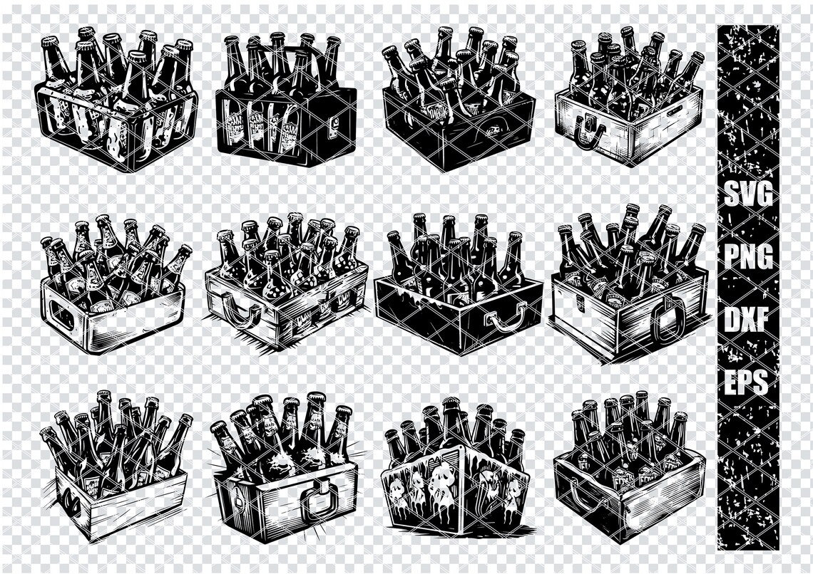 BEER CASE BOX Svg, Beer Crate Svg Files for Cricut, Beer Case Clipart ...