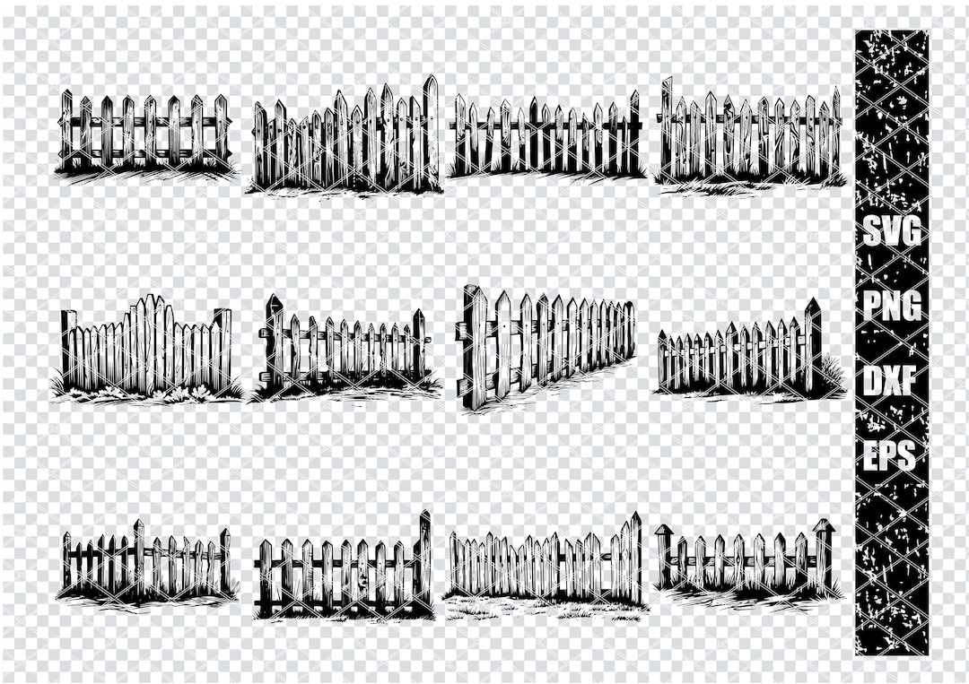 TIMBER FENCE SVG, Wooden Timber Fence Svg Files for Cricut, Picket ...