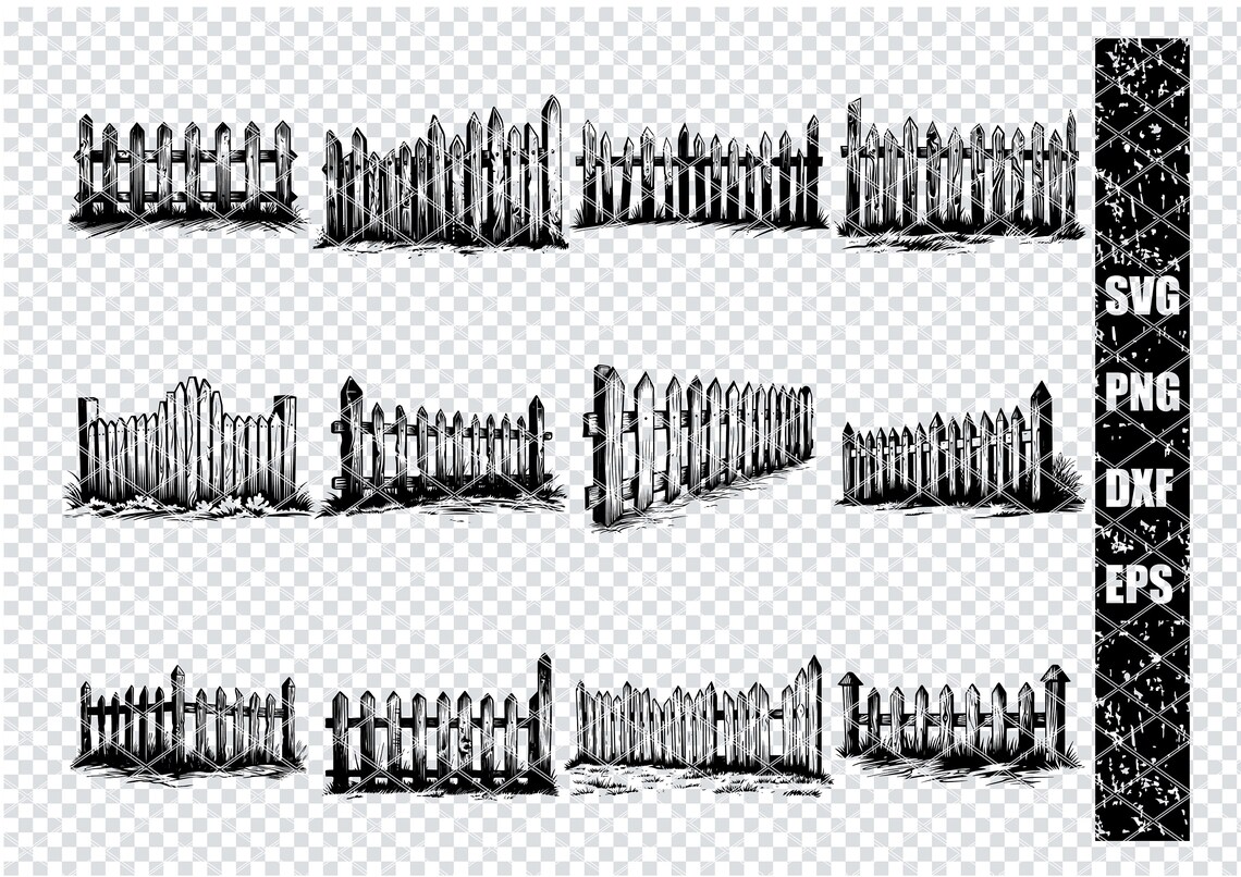 TIMBER FENCE SVG, Wooden Timber Fence Svg Files for Cricut, Picket ...