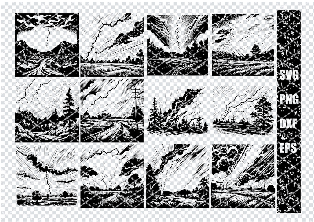 THUNDERSTORM LIGHTNING SVG, Stormy Weather Svg Files for Cricut ...