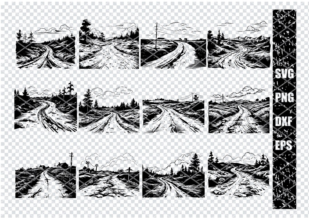 UNPAVED ROUGH ROAD Svg, Dirt Country Road Svg Files for Cricut, Rustic ...