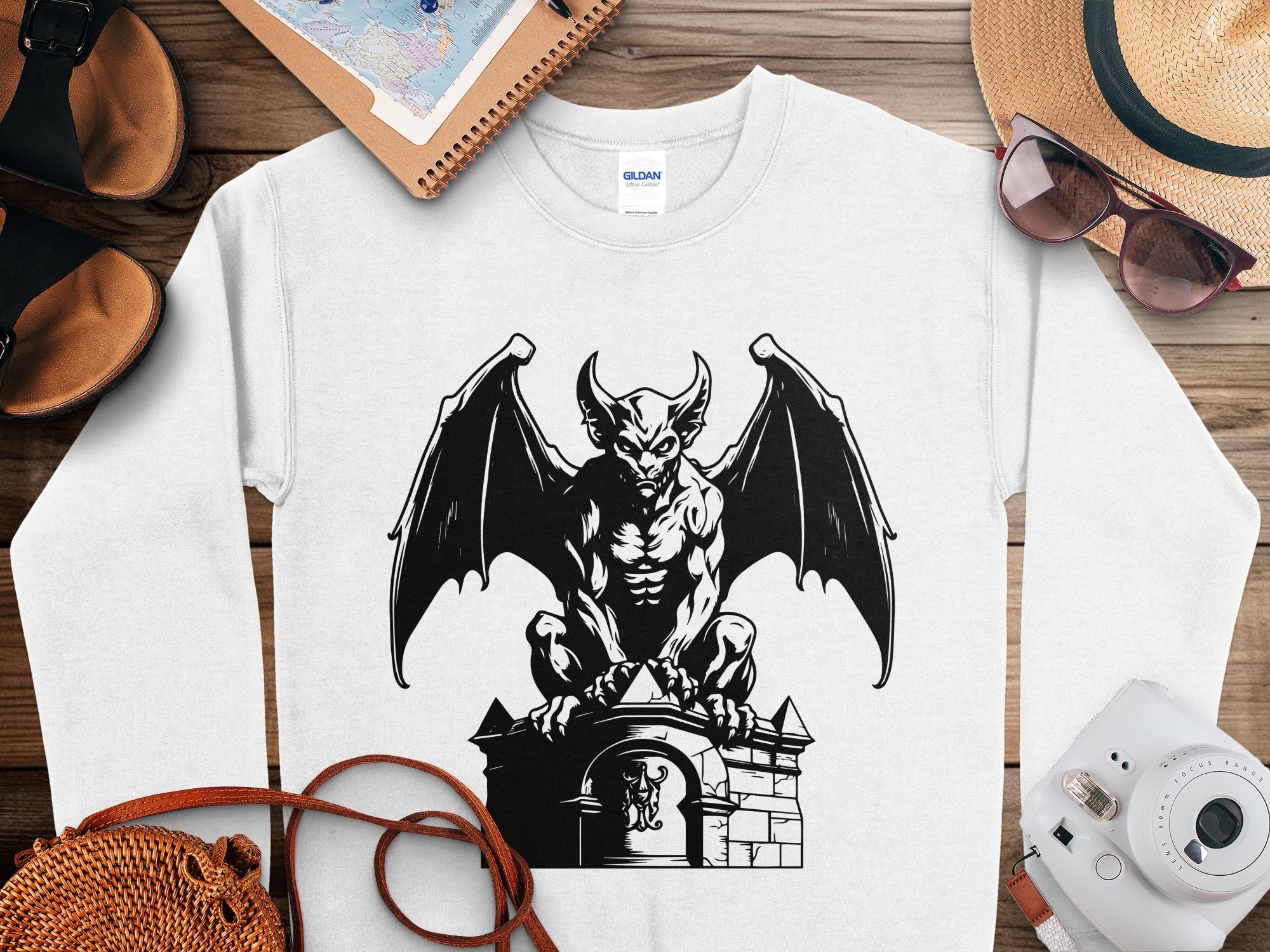 GOTHIC GARGOYLE STATUE Svg, Gothic Sculpted Gargoyle Svg Files for ...