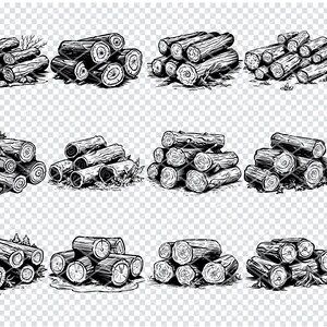 WOOD LOG PILE Svg, Firewood Pile Svg Files for Cricut, Lumber Pile ...