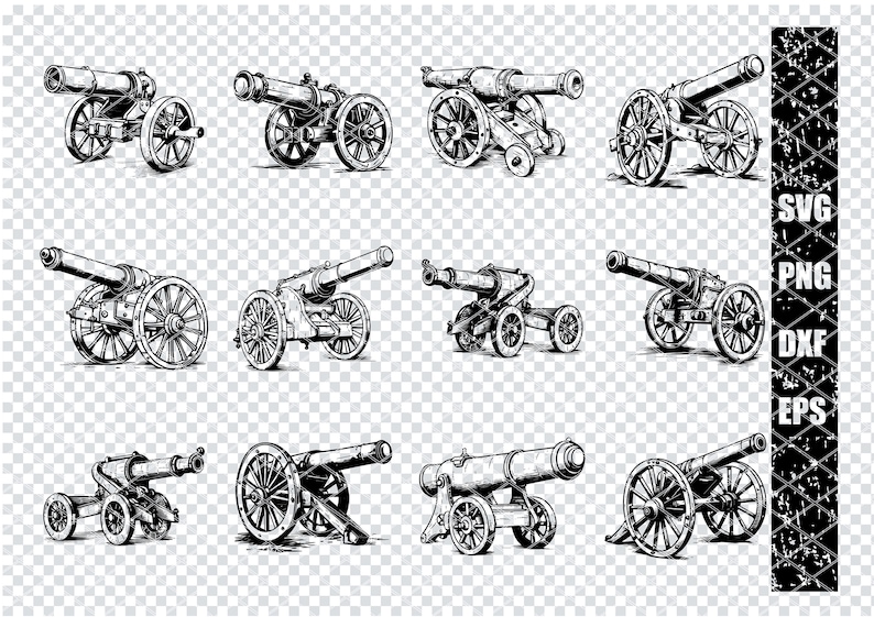 VINTAGE ARTILLERY CANNON Svg Antique Cannon Svg Files for - Etsy