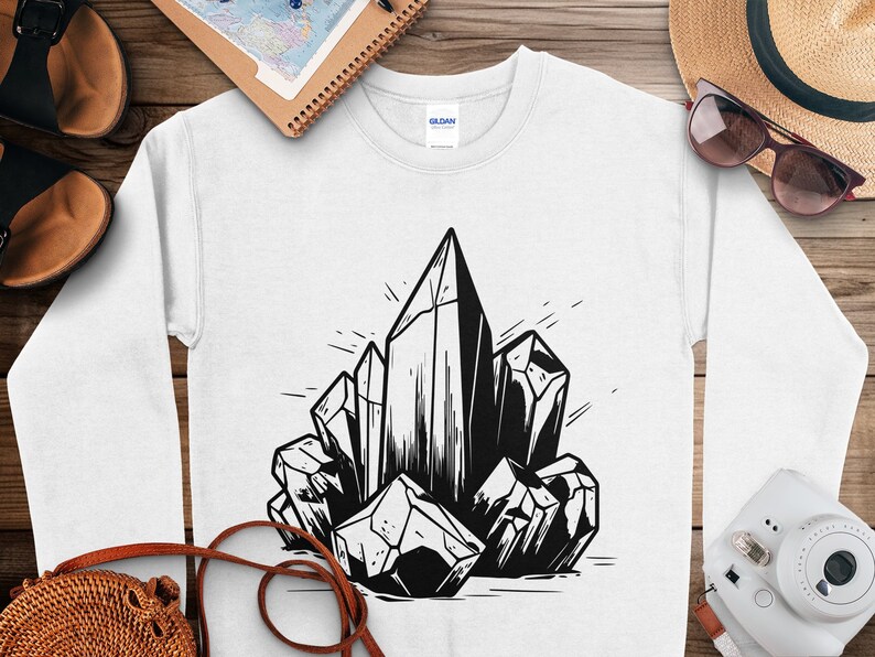 CRYSTAL MINERAL ROCK Svg, Crystal Quartz Svg Files for Cricut, Silica ...