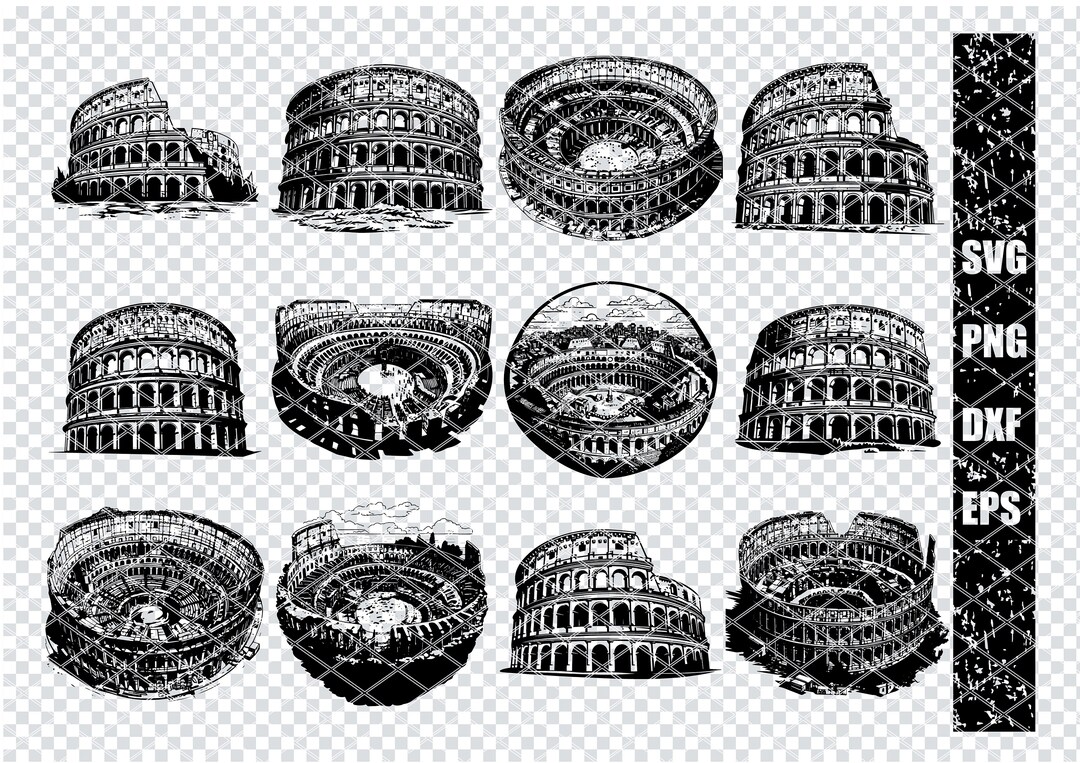 ANCIENT ROMAN COLOSSEUM Svg, Colosseum Arena Svg Files for Cricut, Rome ...