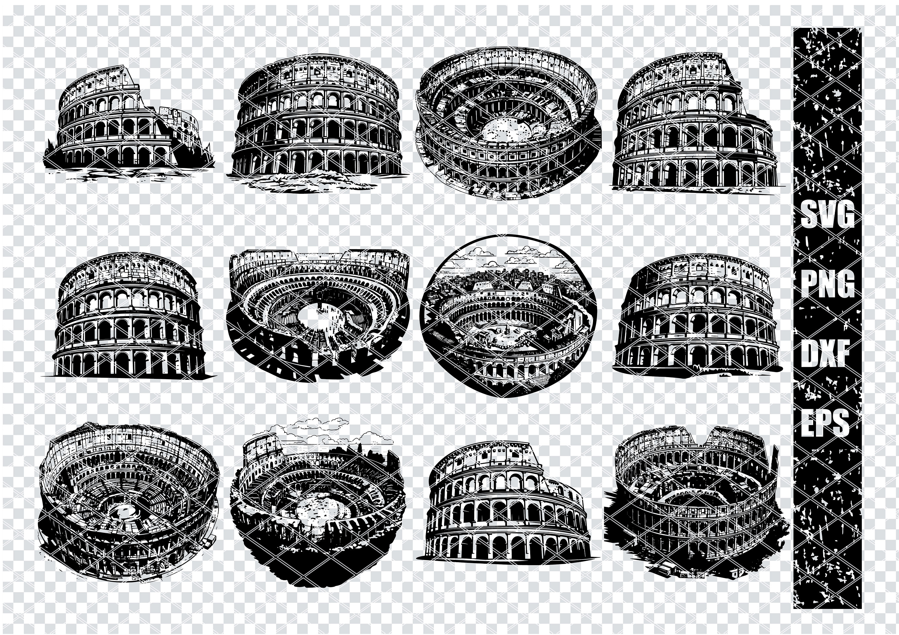 ANCIENT ROMAN COLOSSEUM Svg, Colosseum Arena Svg Files for Cricut, Rome ...