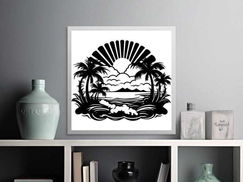 COASTAL SUNRISE SVG, Coastal Beach Sun Svg Files for Cricut, Sunrise ...