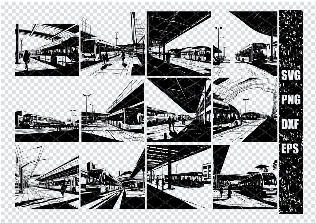 BUS STATION Svg, Bus Terminal Svg Files for Cricut, Bus Terminal ...