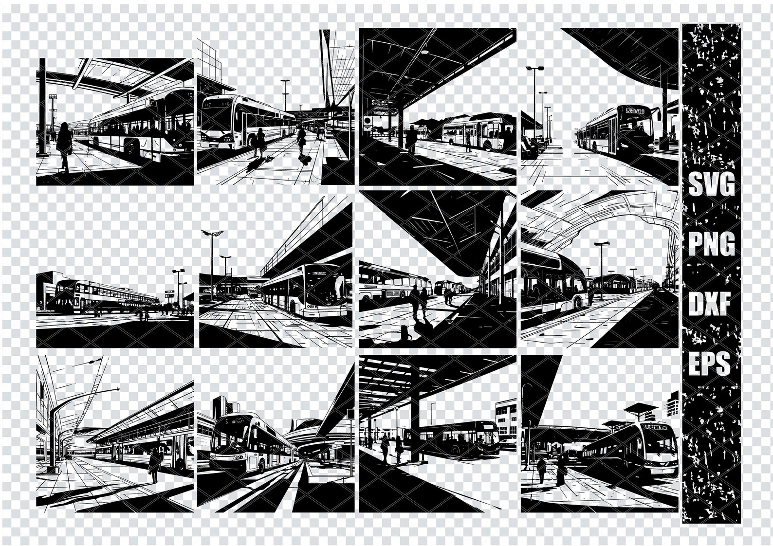 BUS STATION Svg, Bus Terminal Svg Files for Cricut, Bus Terminal ...