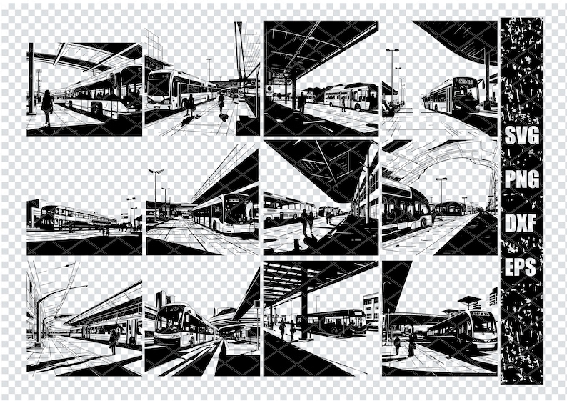 BUS STATION Svg, Bus Terminal Svg Files for Cricut, Bus Terminal ...