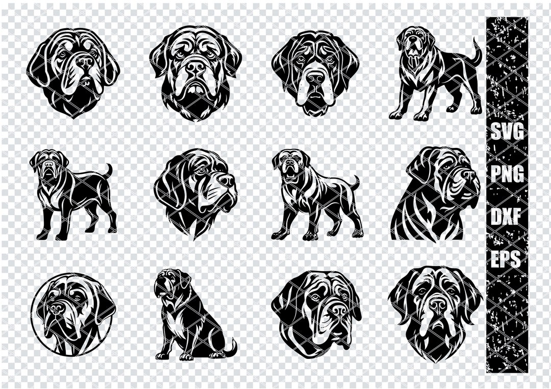 MASTIFF DOG SVG, Mastiff Svg Files for Cricut, Mastiff Clipart, Laser ...
