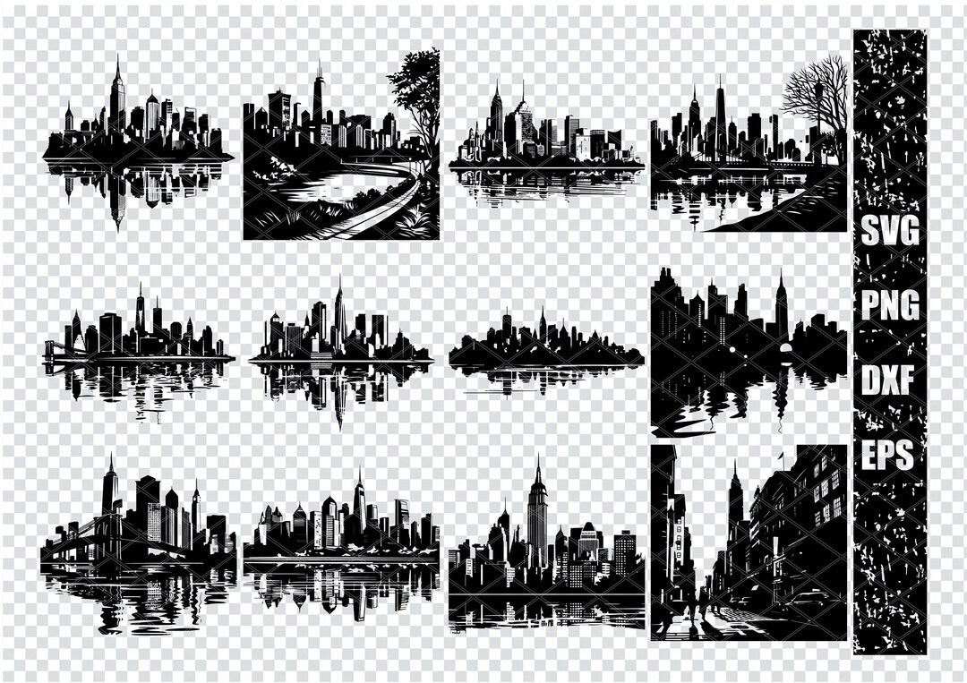 NEW YORK SKYLINE Svg, New York Landscape Svg Files for Cricut, New York ...