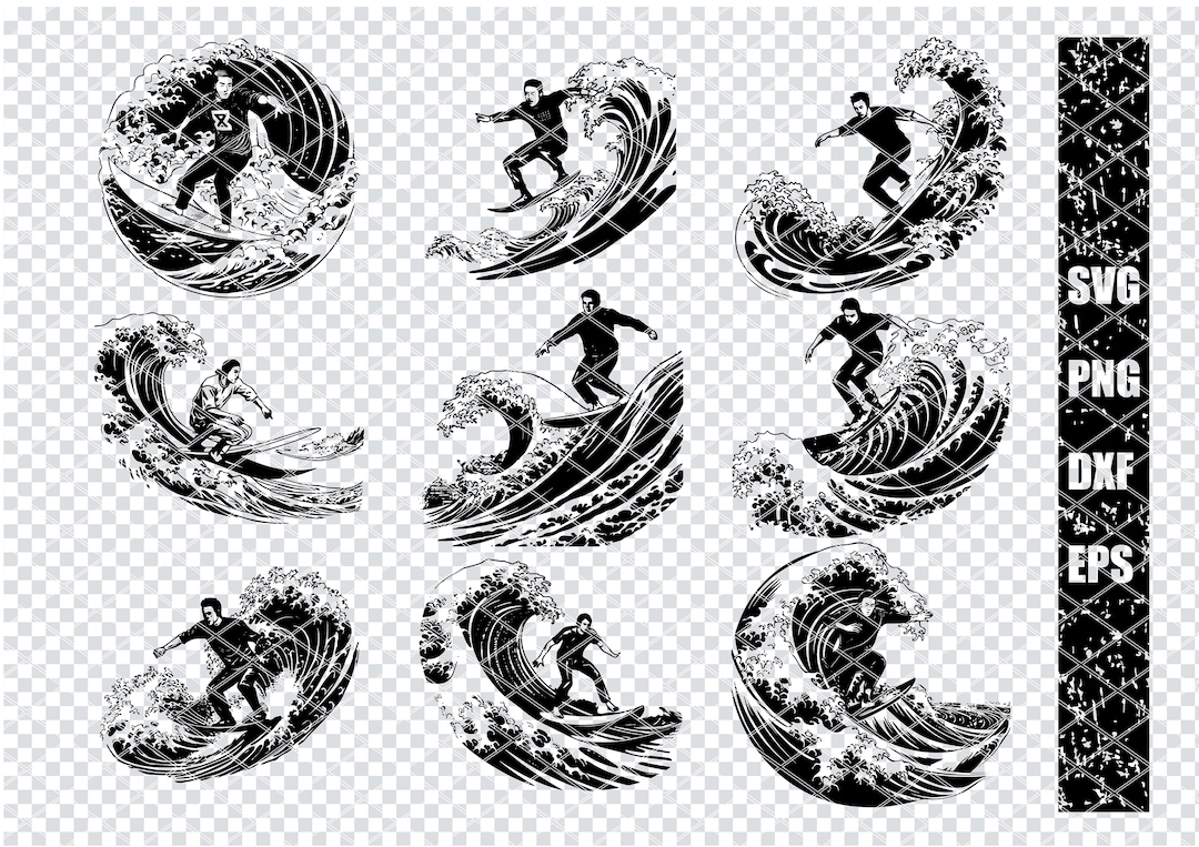 MALE SURFER SVG, Man Surfing Svg Files for Cricut, Surfer Dude Clipart ...