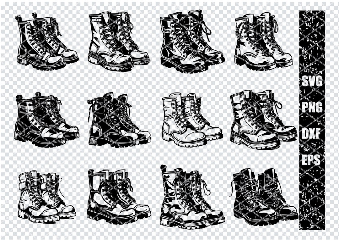 MILITARY COMBAT BOOTS Svg, Tactical Boots Svg Files for Cricut ...