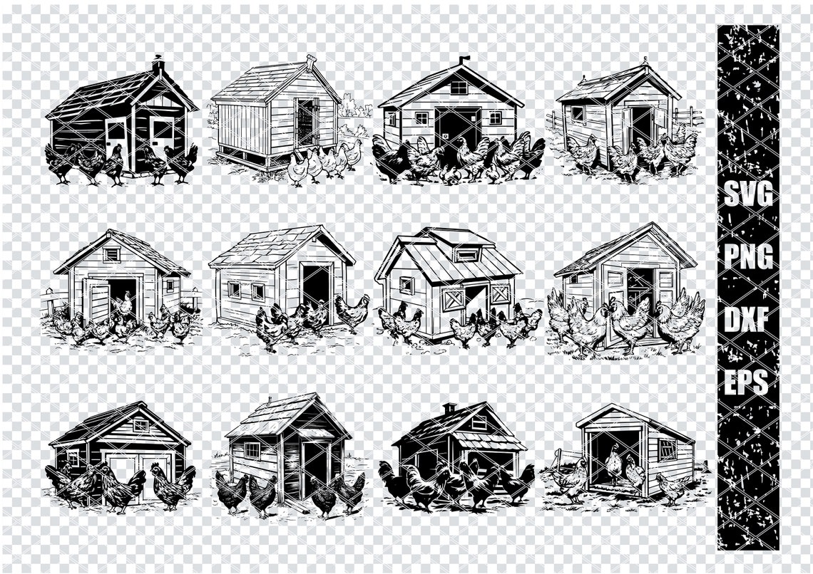CHICKEN COOP SVG, Chicken House Svg Files for Cricut, Chicken Coop Farm ...