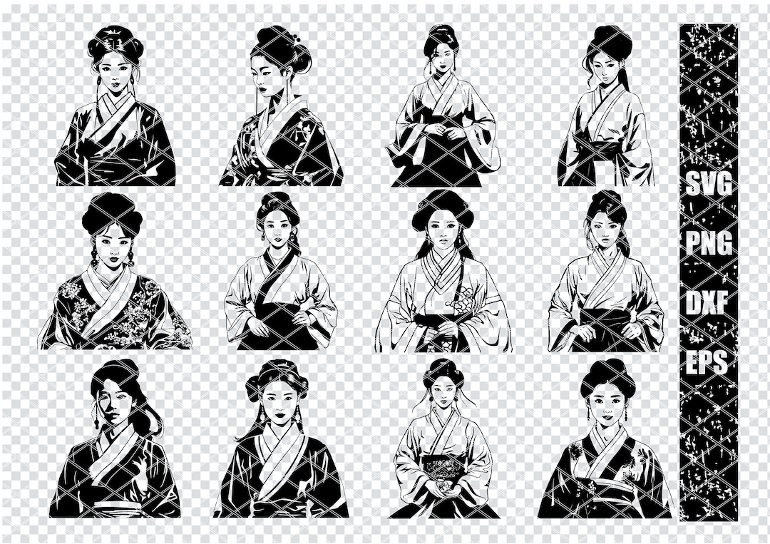 KOREAN GIRL SVG, Korean Woman Svg Files for Cricut, Korean Traditional ...