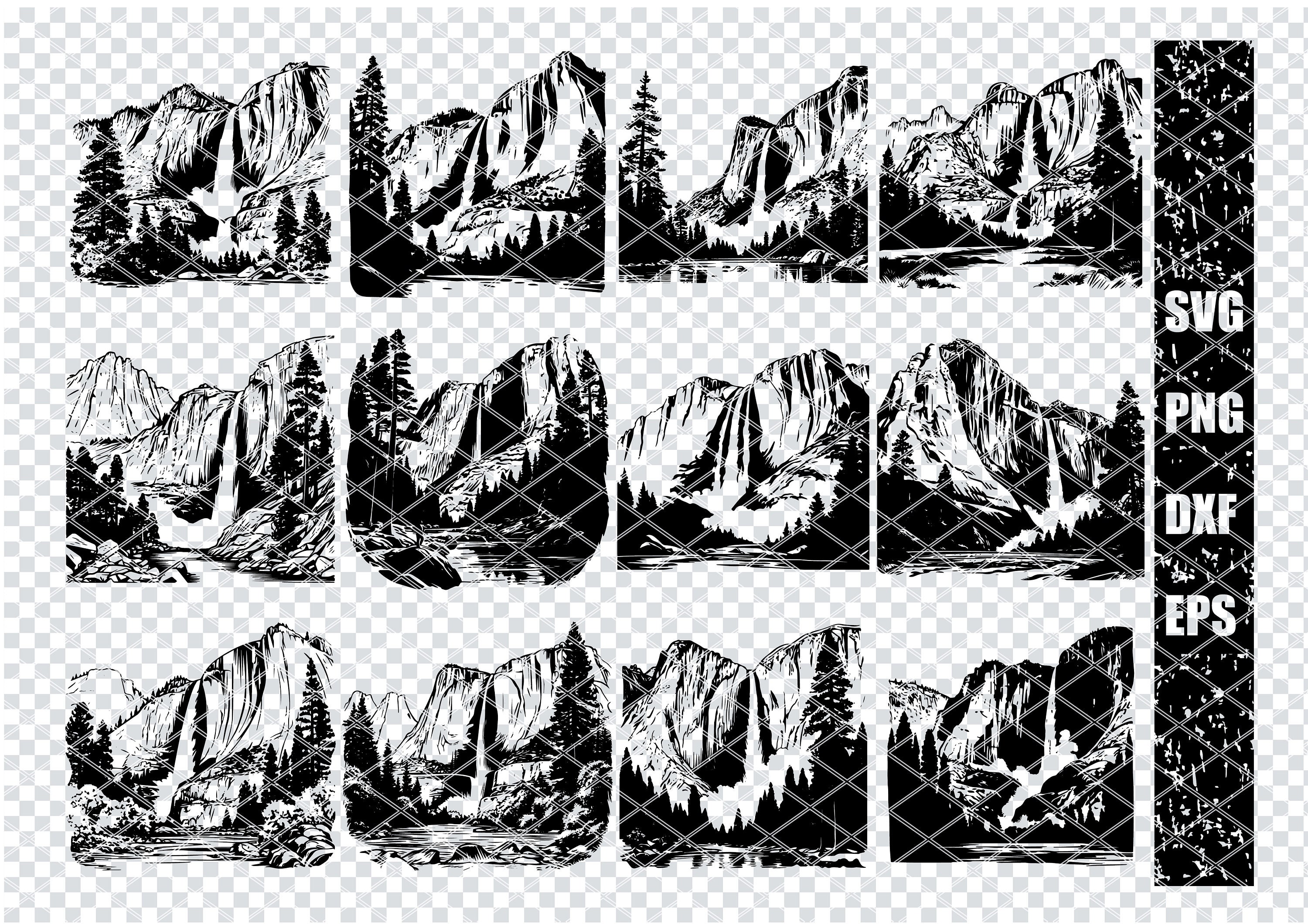 YOSEMITE FALLS PARK Svg Yosemite Waterfall Svg Files for - Etsy