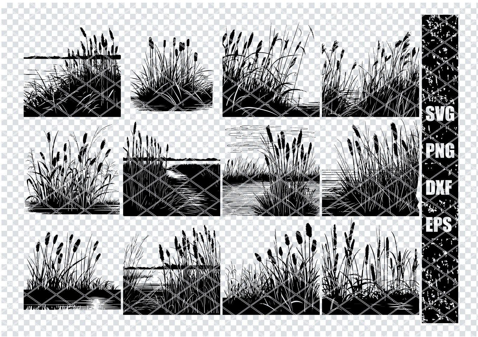 CATTAIL REED GRASS Svg, Cattail Swamp Grass Svg Files for Cricut ...