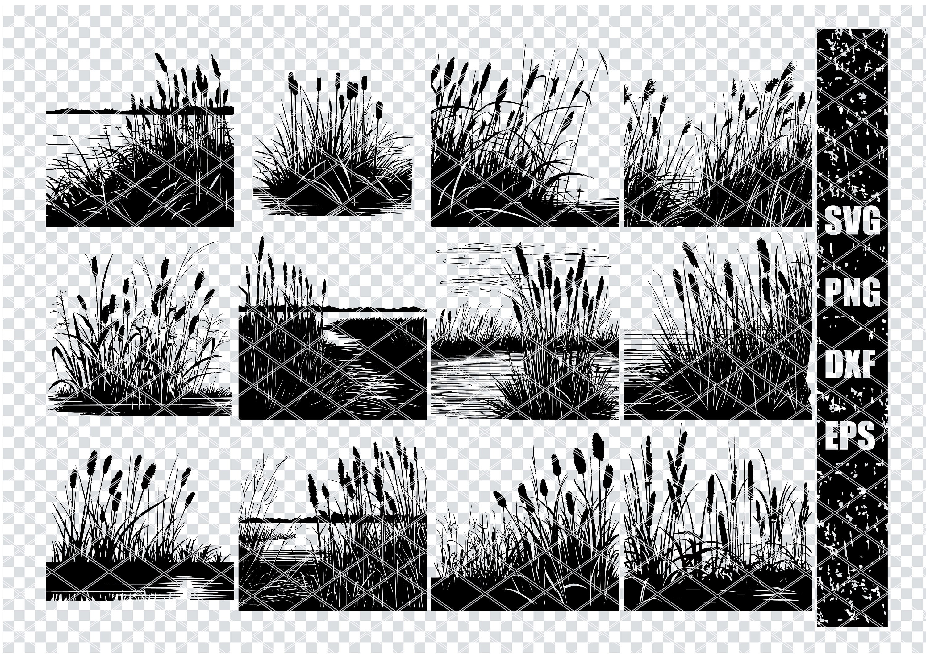CATTAIL REED GRASS Svg, Cattail Swamp Grass Svg Files for Cricut ...