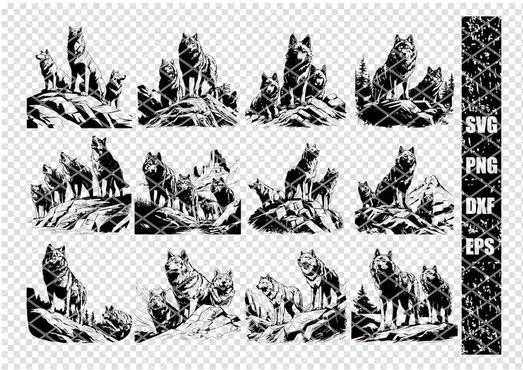 ALPHA WOLF PACK Svg, Wild Wolf Howl Svg Files for Cricut, Wolf Predator ...