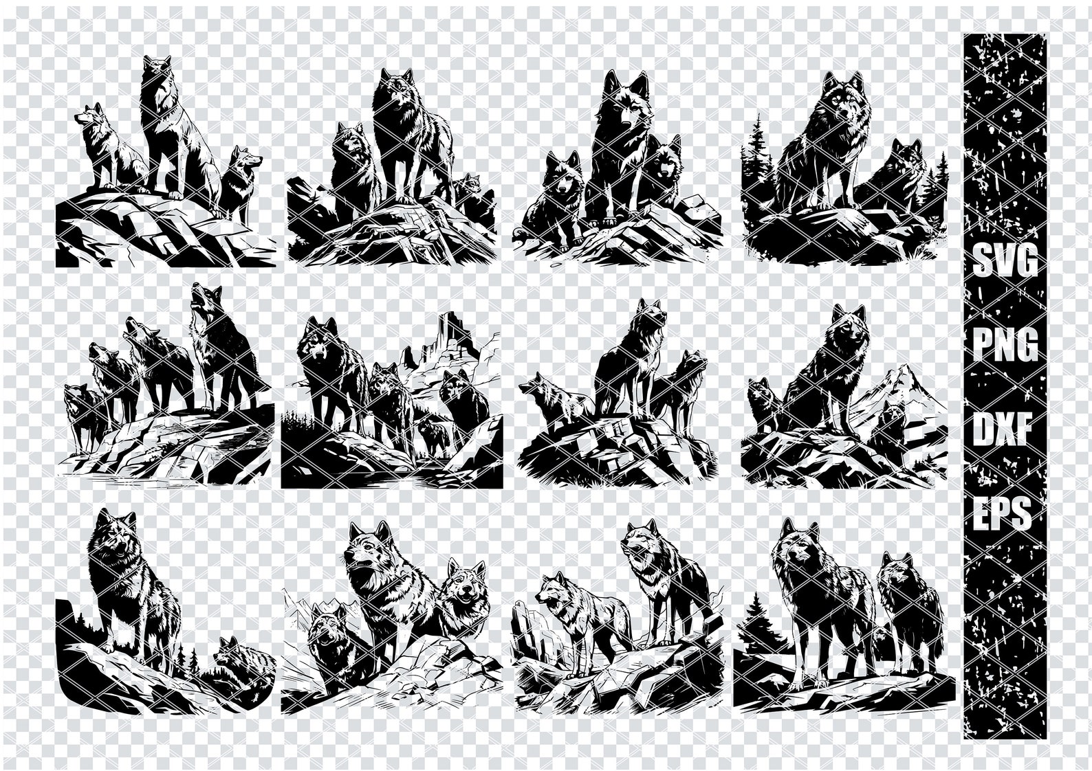 ALPHA WOLF PACK Svg, Wild Wolf Howl Svg Files for Cricut, Wolf Predator ...