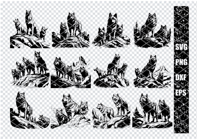 ALPHA WOLF PACK Svg, Wild Wolf Howl Svg Files for Cricut, Wolf Predator ...