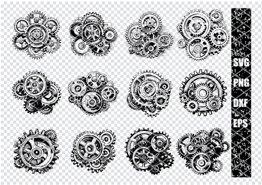 MECHANICAL GEAR SVG, Machine Cogs Svg Files for Cricut, Mechanical ...