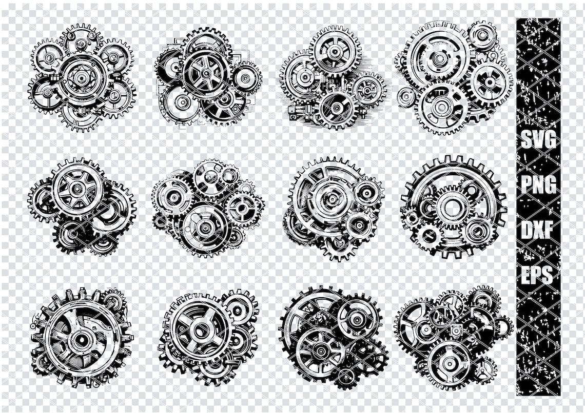 MECHANICAL GEAR SVG, Machine Cogs Svg Files for Cricut, Mechanical ...