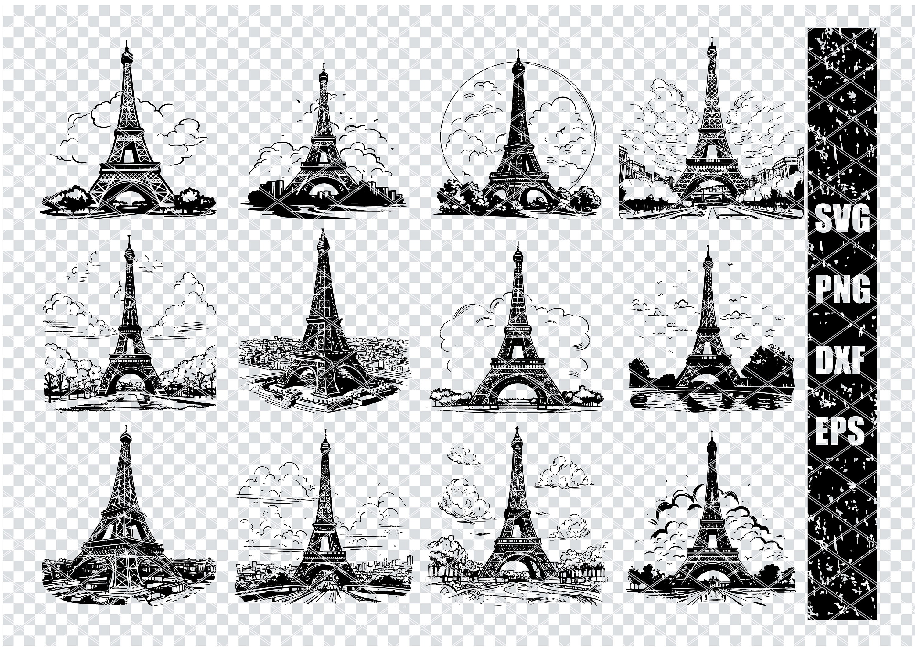 PARIS EIFEL TOWER Svg, French Eifel Tower Svg Files for Cricut, Eifel ...