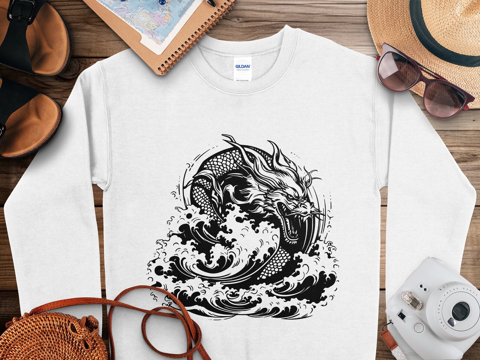 WAVE SEA DRAGON Svg, Sea Serpent Monster Svg Files for Cricut, Water ...