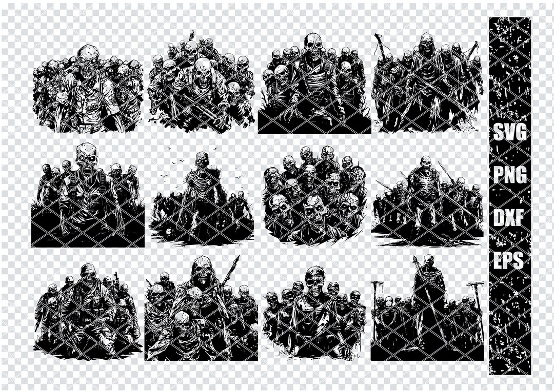 UNDEAD ZOMBIE SKELETON Svg, Undead Skeleton Army Svg Files for Cricut ...