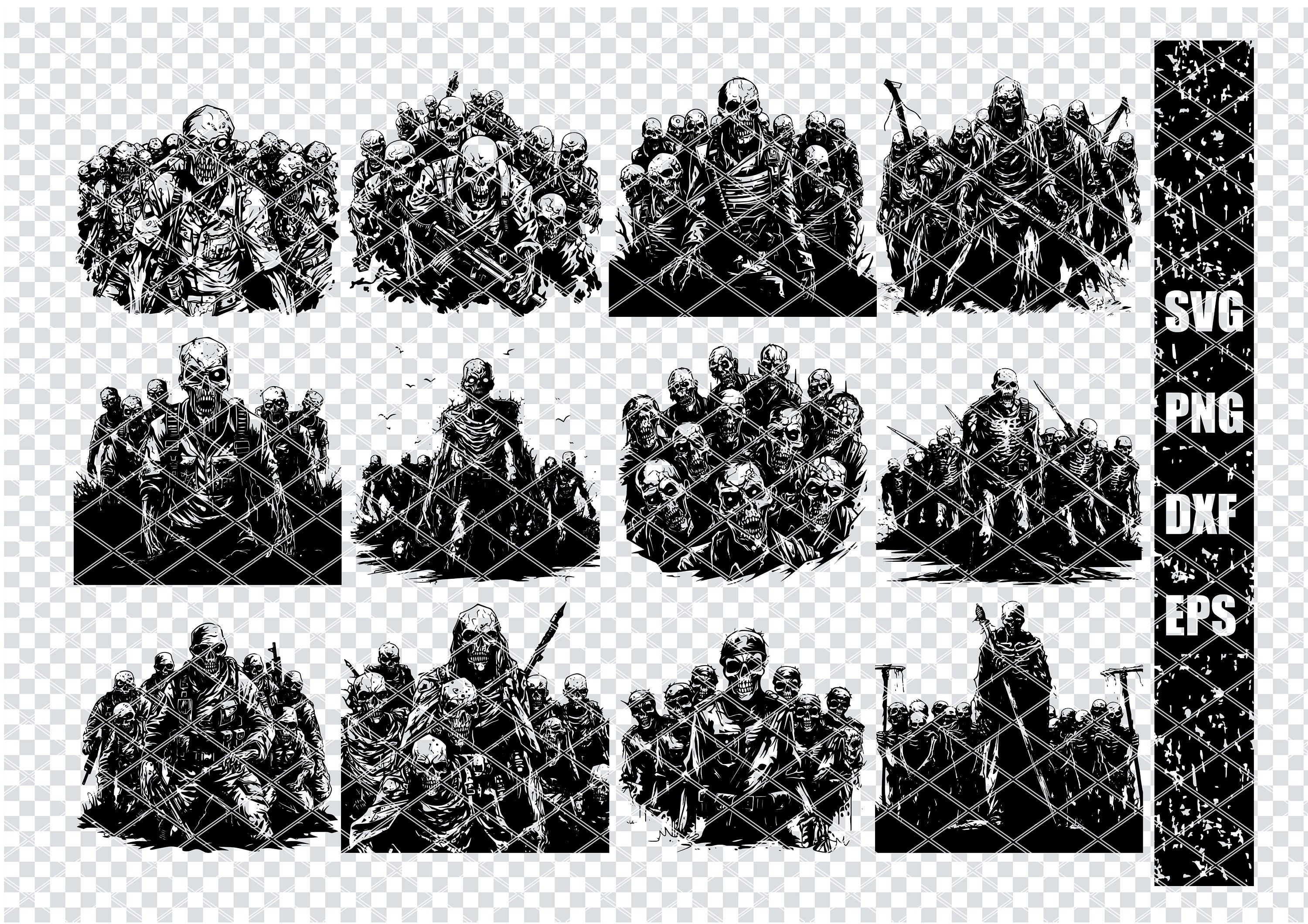 UNDEAD ZOMBIE SKELETON Svg, Undead Skeleton Army Svg Files for Cricut ...