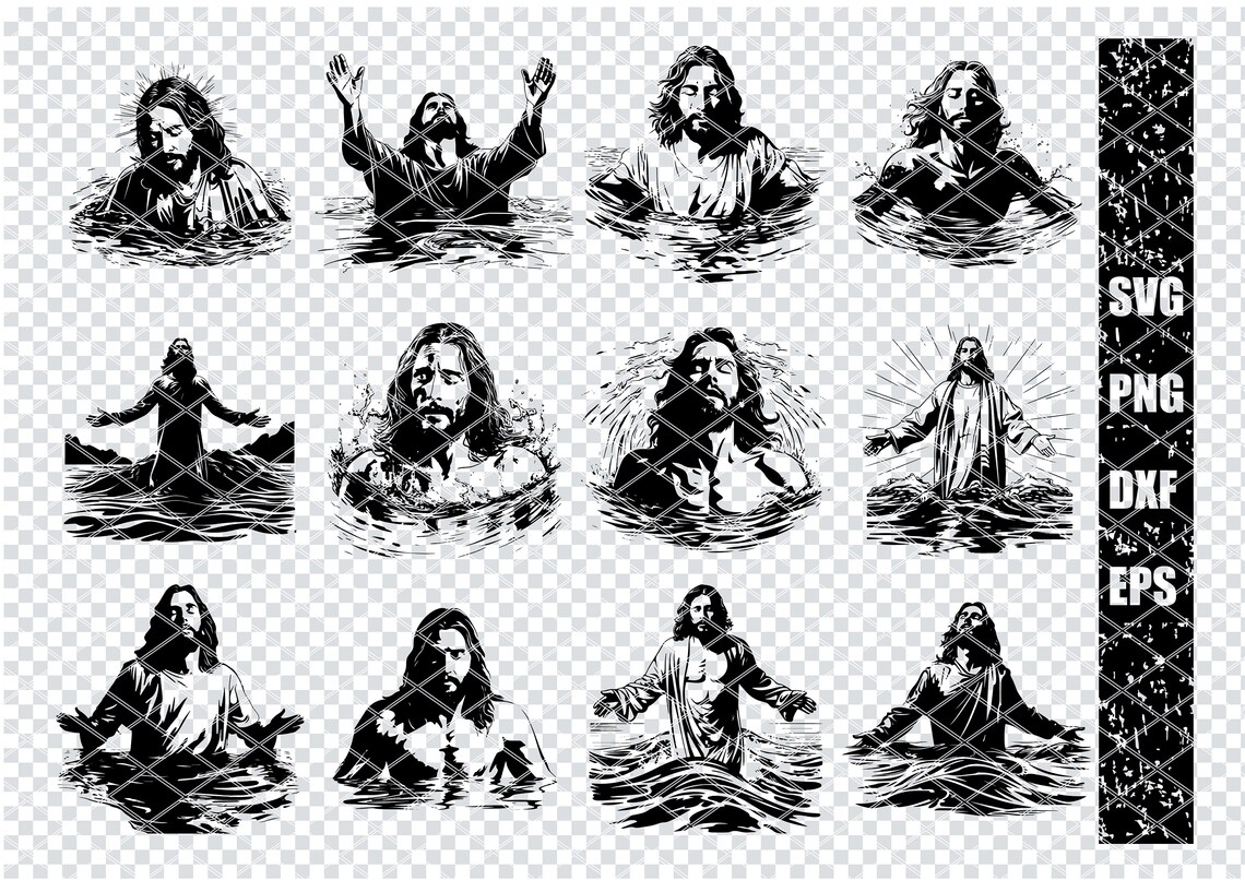 JESUS CHRIST on WATER Svg, Jesus Christ Messiah Svg Files for Cricut ...