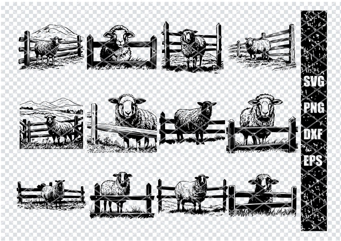 WOOLY SHEEP FARM Svg, Rustic Sheep Barn Svg Files for Cricut, Sheep ...