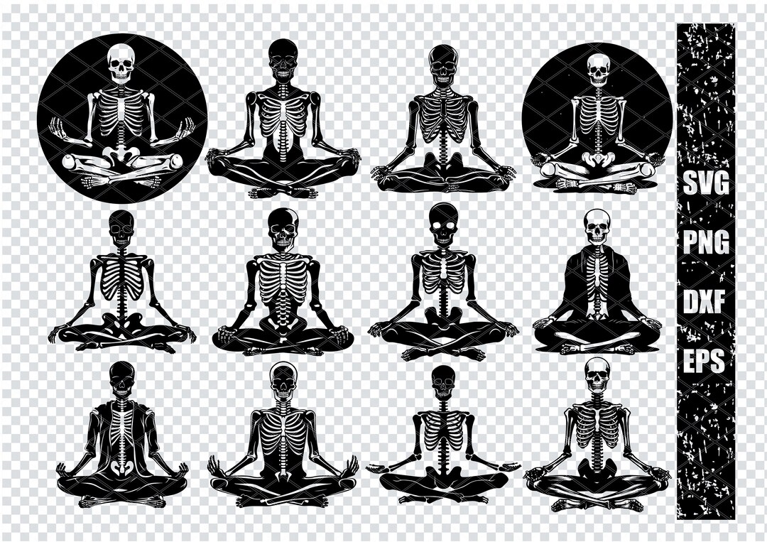 MEDITATING SKELETON SVG, Meditating Skeleton Svg Files for Cricut ...