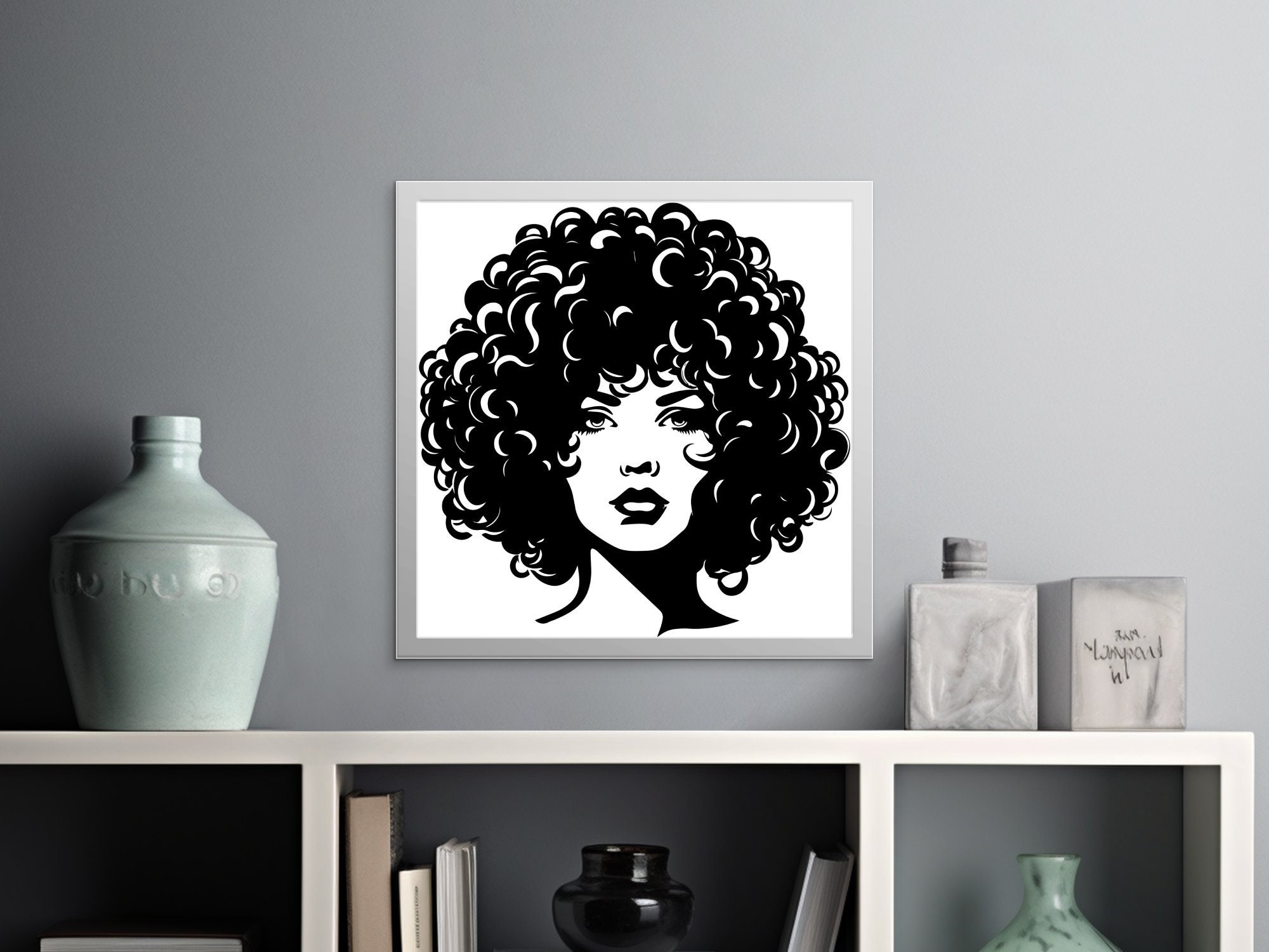 CURLY HAIRED WOMAN Svg, Curly Wavy Locks Svg Files for Cricut, Curly ...