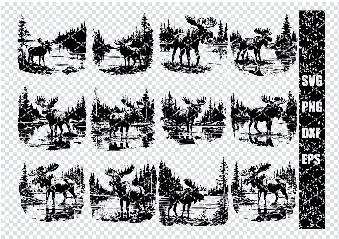 MOOSE by WATER SVG, Isle Royale Moose Svg Files for Cricut, Wild Moose ...