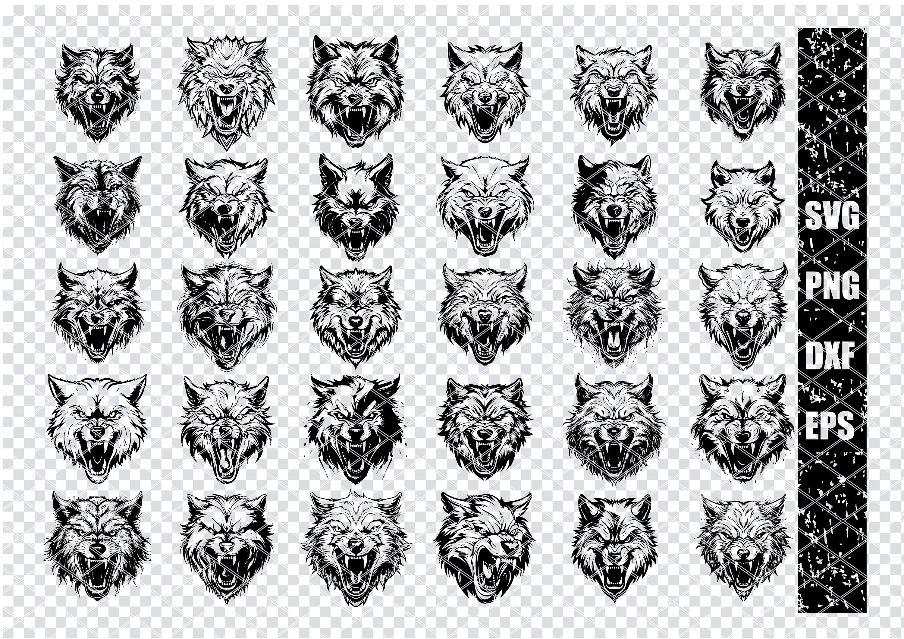ANGRY WOLF HEAD Svg, Wolf Head Svg, Wolf Clipart, Wolf Head Svg Cut ...