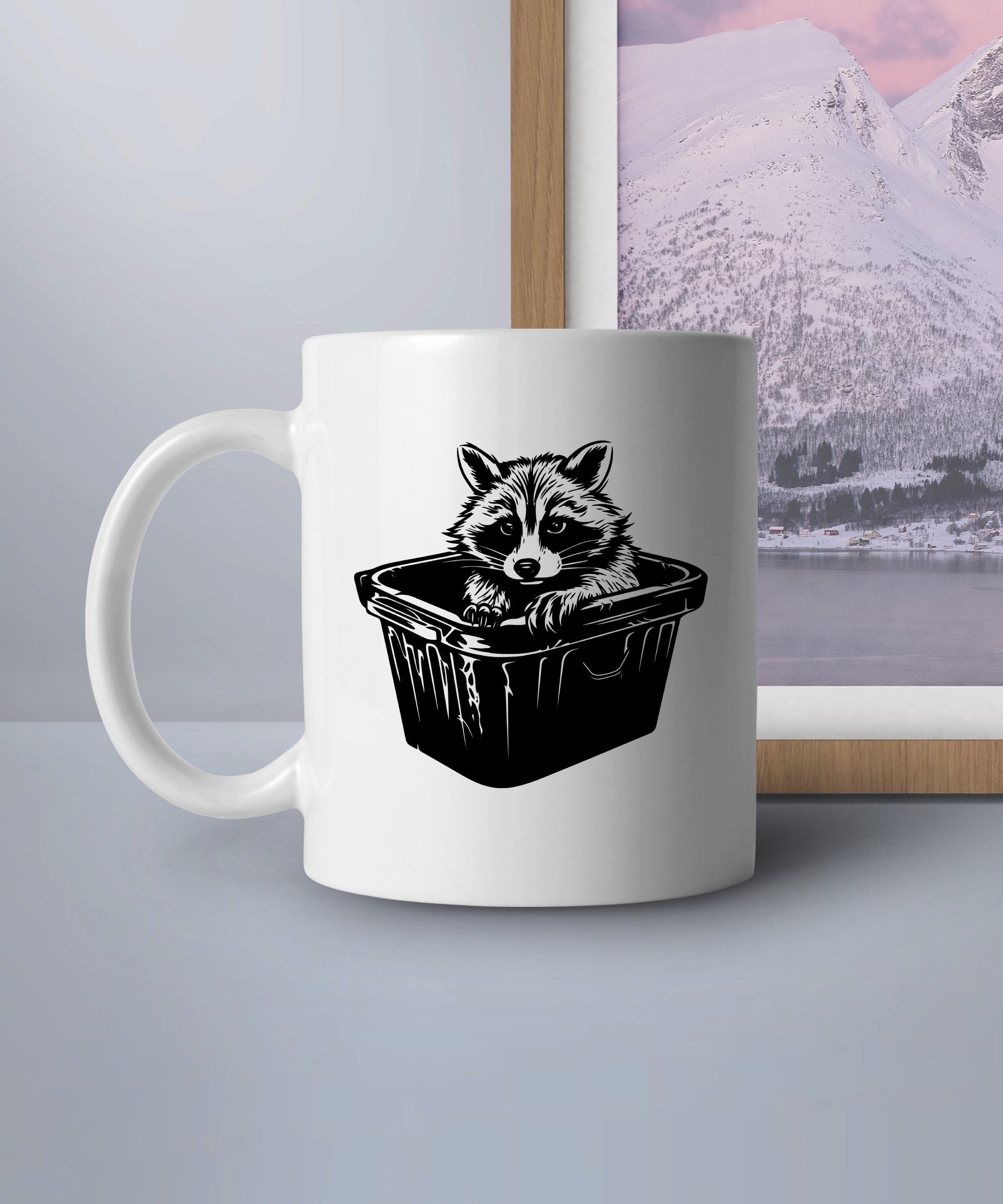 RACCOON in TRASH CAN Svg, Raccoon in Dumpster Svg Files for Cricut ...