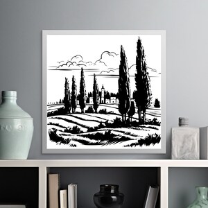 ITALIAN CYPRESS TREE Svg, Tuscany Pine Svg Files for Cricut, Italian ...