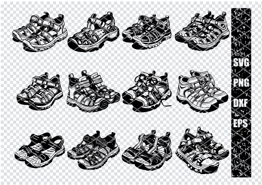 HIKING SANDALS SVG, Hiking Sandals Svg Files for Cricut, Hiking Sandals ...