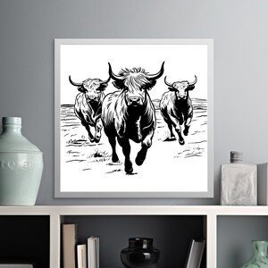 RUNNING HIGHLAND COW Svg, Running Highland Cattle Svg Files for Cricut ...