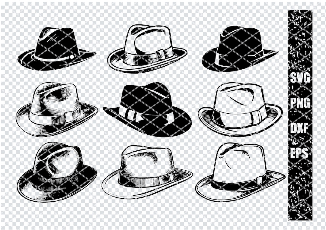 FEDORA HAT SVG, Fedora Hat Svg Files for Cricut, Fedora Hat Clipart ...