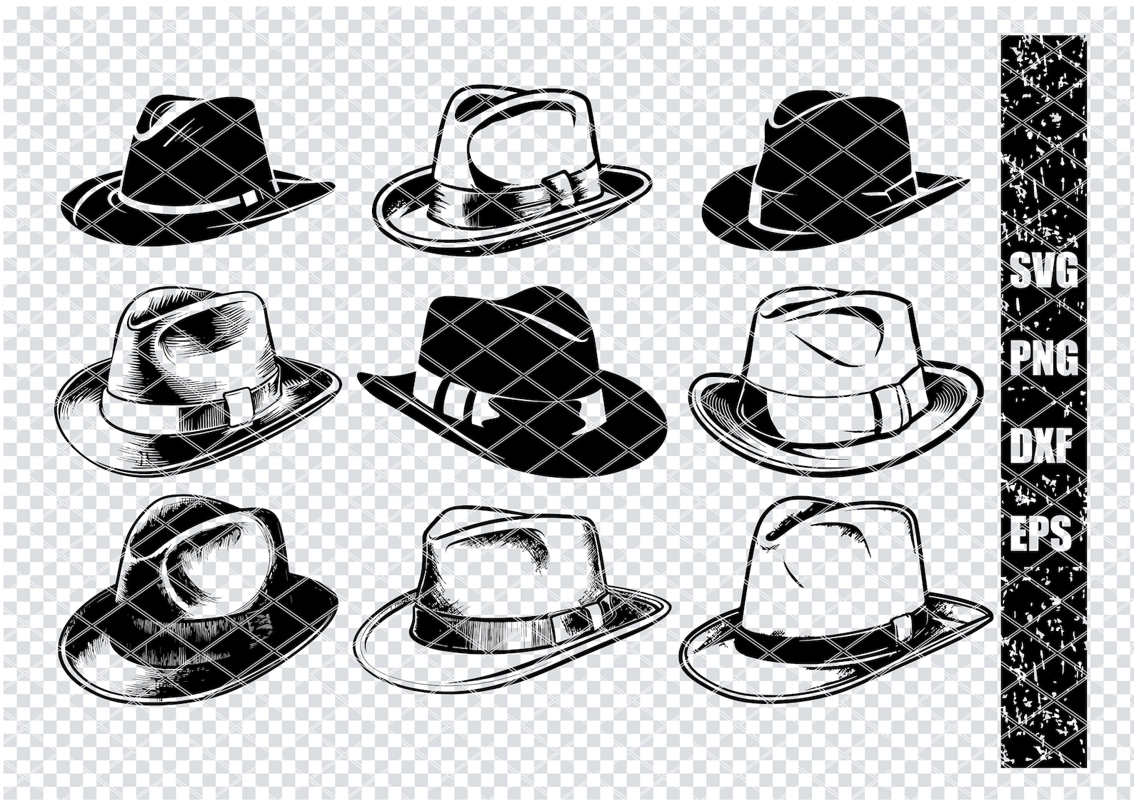 FEDORA HAT SVG, Fedora Hat Svg Files for Cricut, Fedora Hat Clipart ...