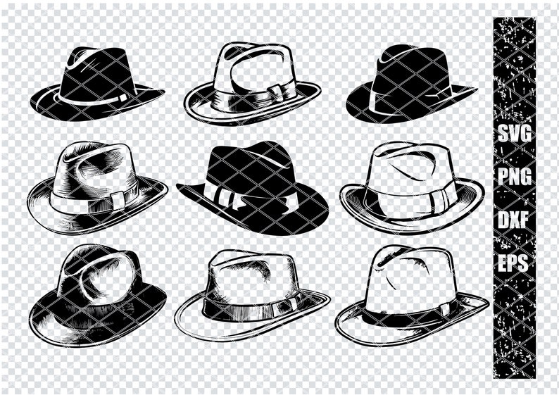 FEDORA HAT SVG, Fedora Hat Svg Files for Cricut, Fedora Hat Clipart ...