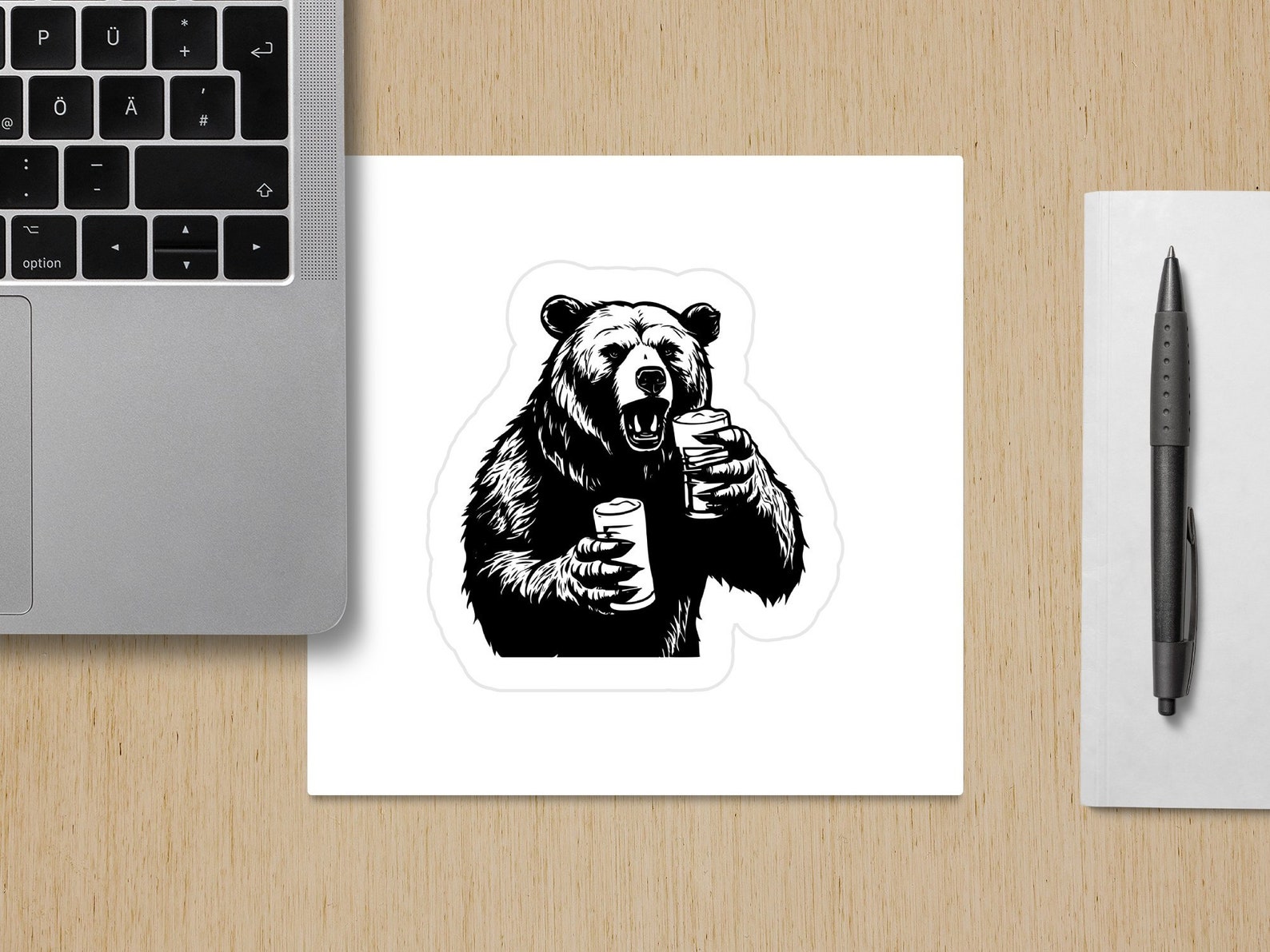 BEAR DRINKING BEER Svg, Drunk Grizzly Bear Svg Files for Cricut, Beer ...