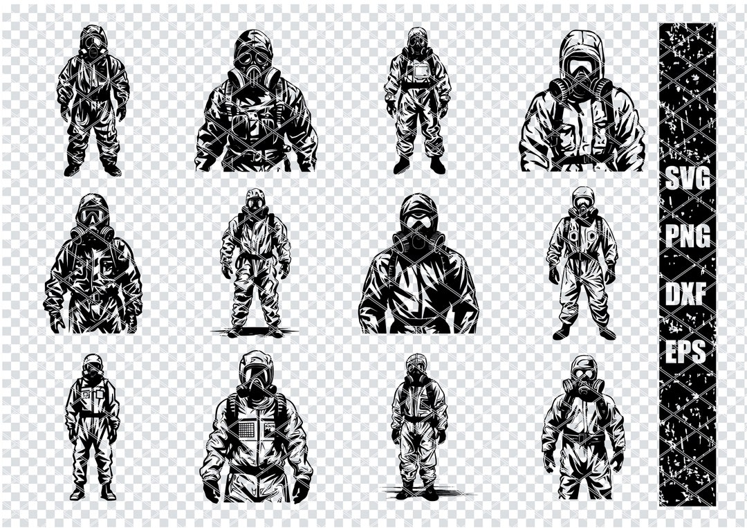 GAS MASK SVG, Gas Mask and Suit Svg Files for Cricut, Protective Gas ...